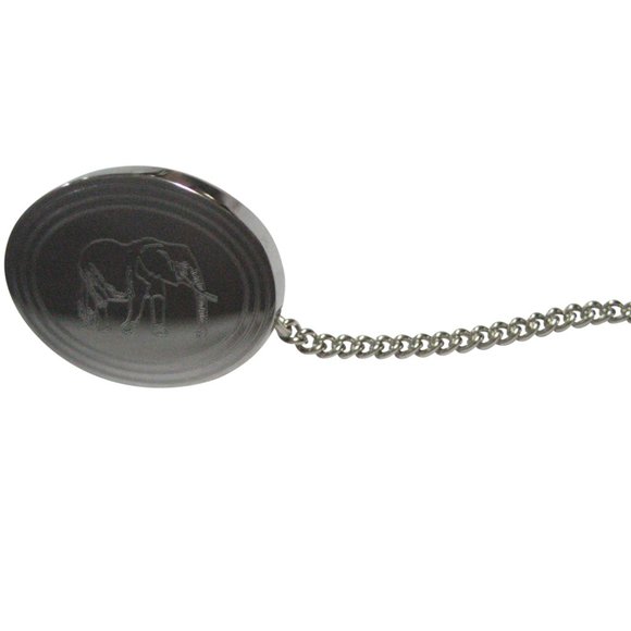 Kiola Designs | Accessories | Etched Oval Right Facing Elephant Tie ...